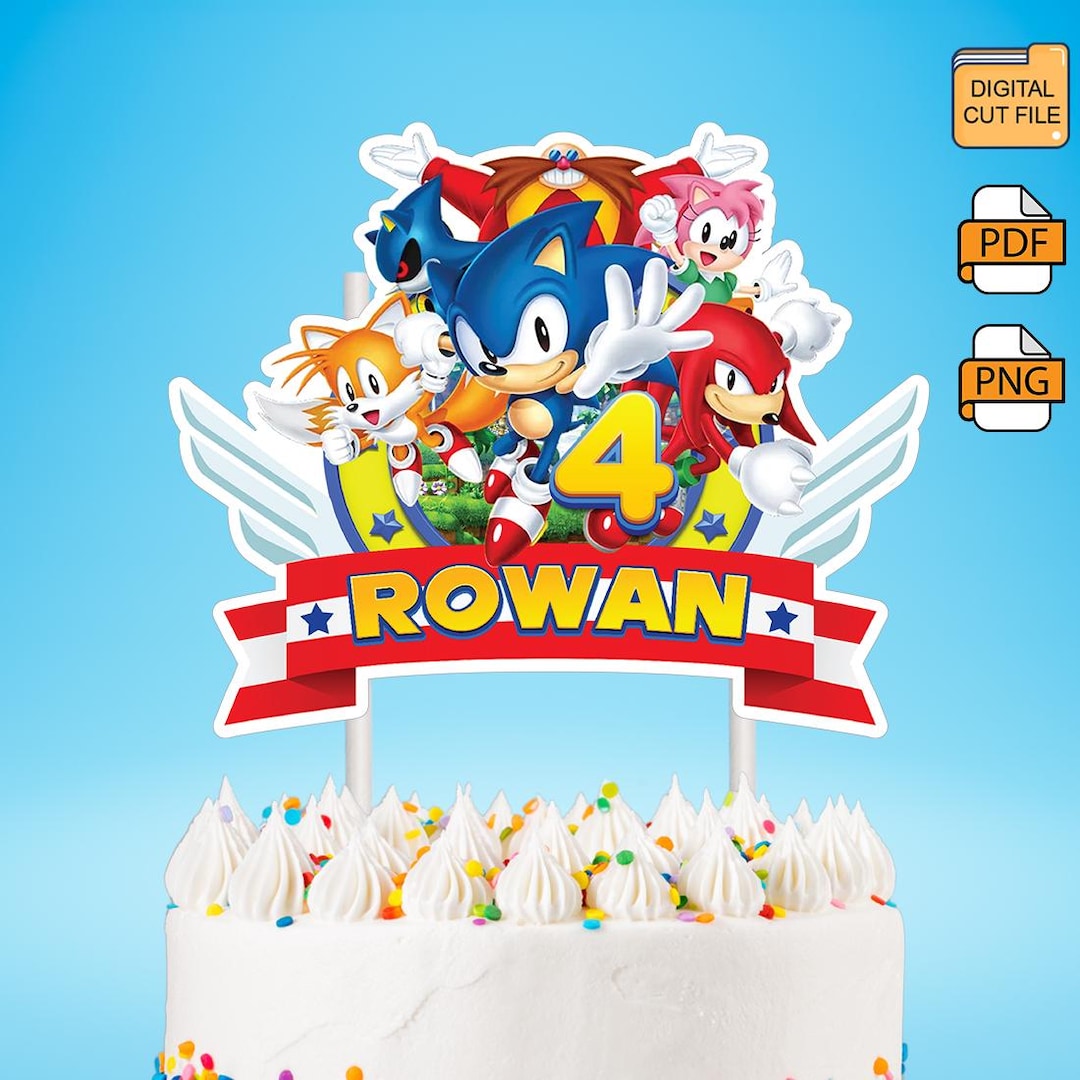 Personalized Sonic Birthday Cake Topper, Custom Sonic Cake Topper ...