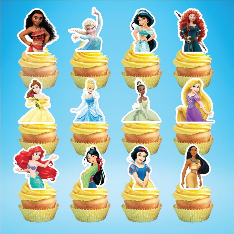 Princess Printable Cupcake Topper, Princess Party Toppers Instant ...