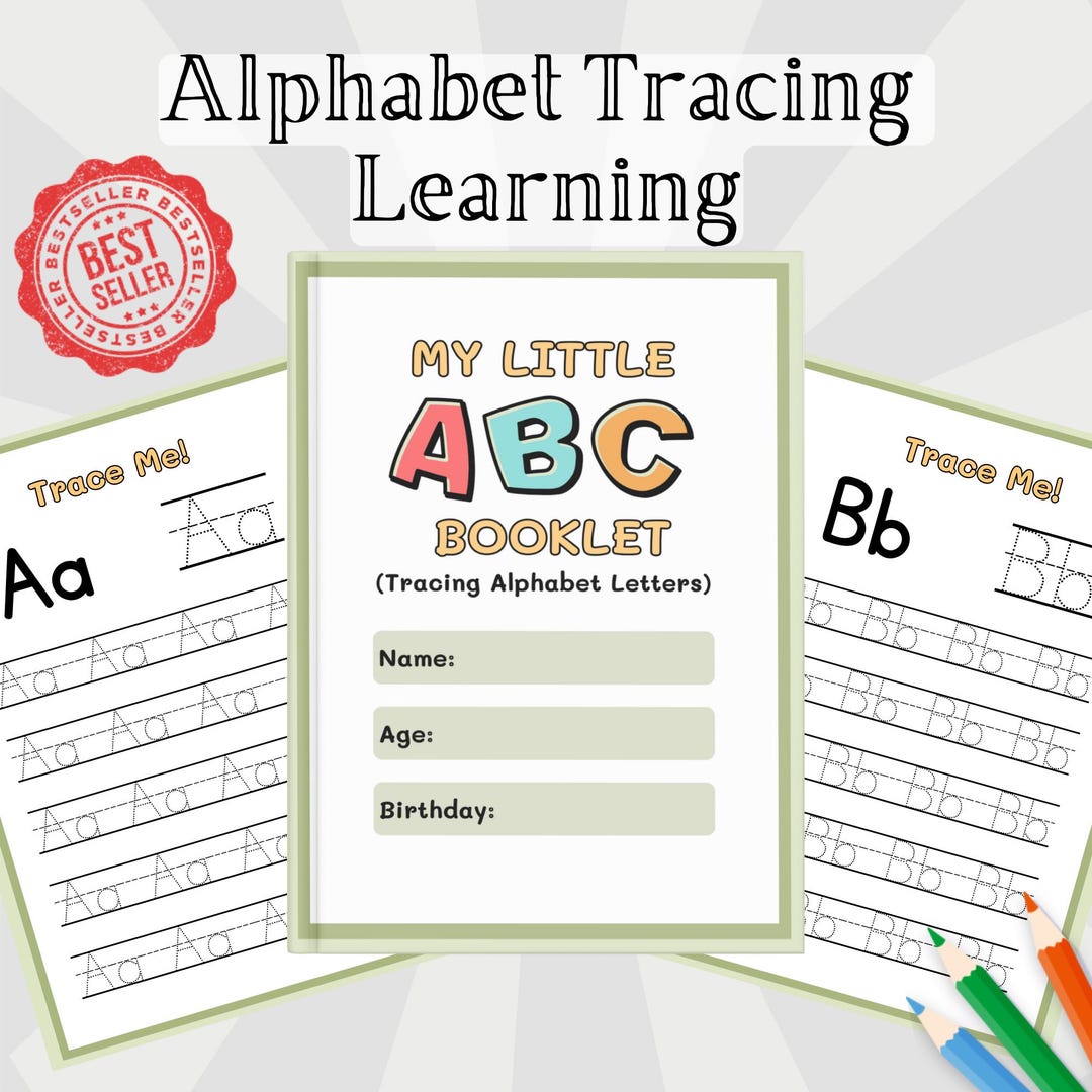 Alphabet Letters Tracing, Kindergarten Pre-k Activity, ABC Tracing Book ...