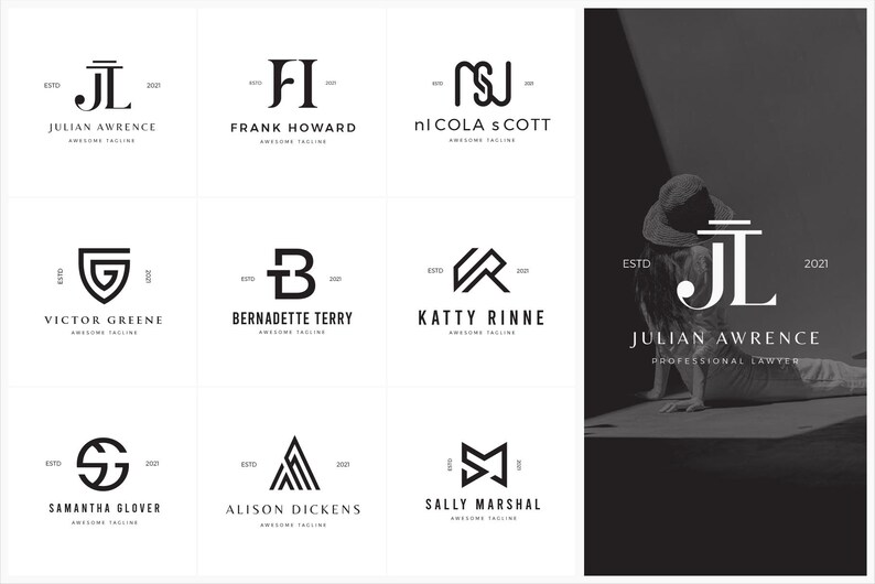 Customize Logo Monogram, Business Name Logo, Initials Logo ...