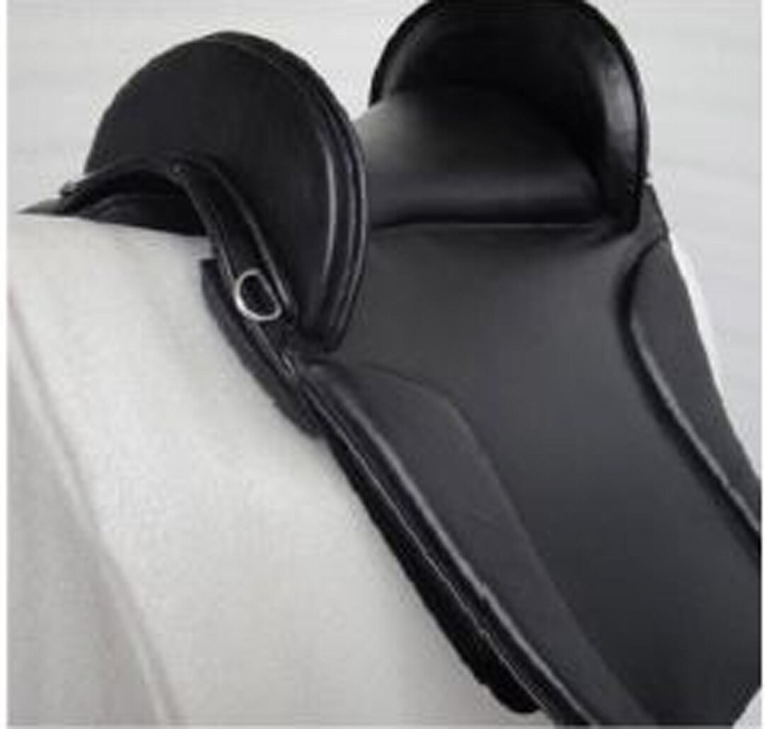 Black Leather Saddle, Close Contact Jump Spanish Saddle Genuine Calf ...