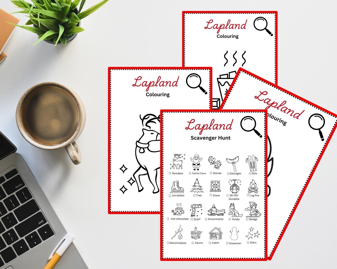 Lapland Scavenger Hunt (x4 Sheets) & 20 Colouring Sheets - Etsy