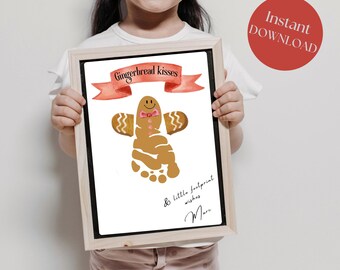 Cutest Ginger Gingerbread Man Footprint Handprint Art Craft / First ...