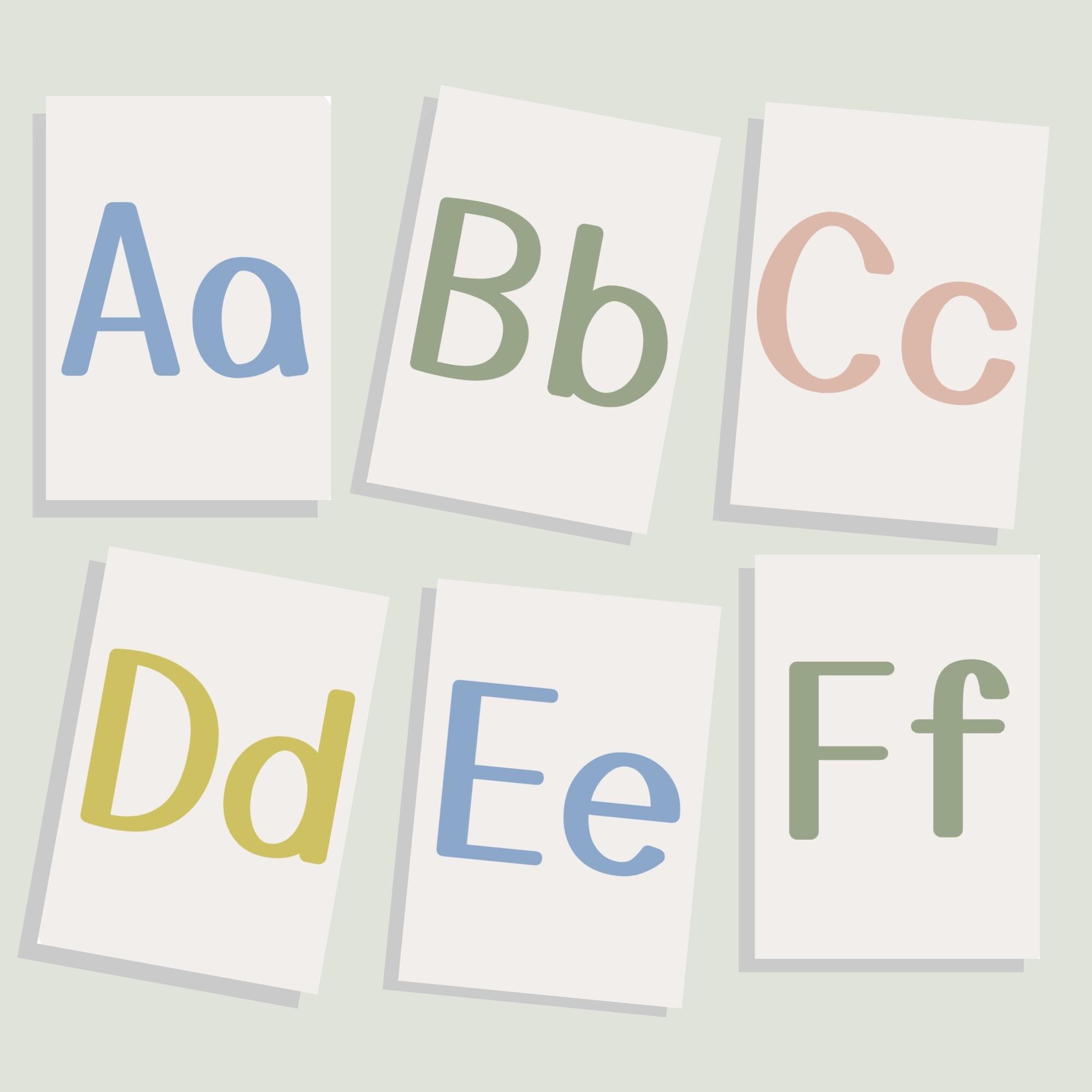 Alphabet Flashcards - Minimalist ABC Learning Cards, Homeschool ...