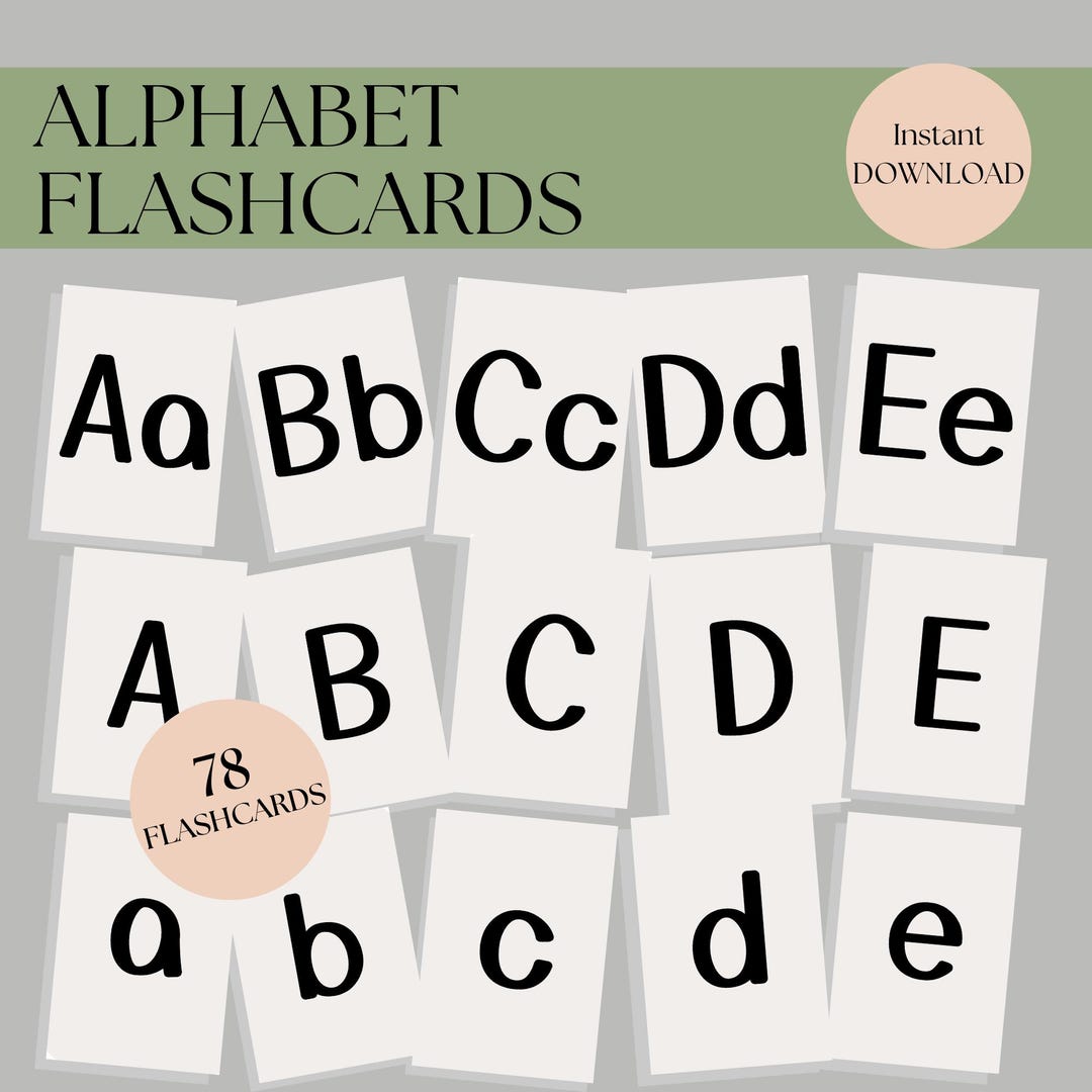 Minimalist Alphabet Flash Cards for Preschool Classroom Homeschool ...