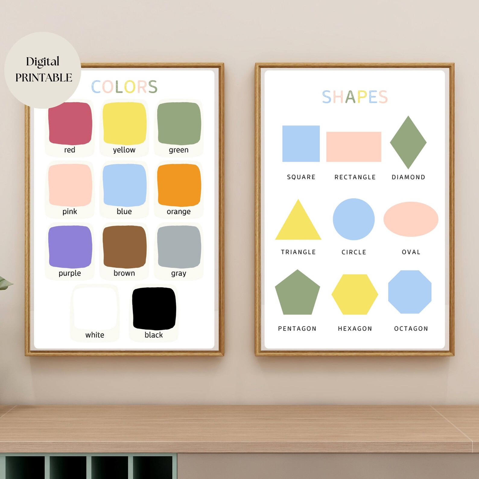 Educational Set of 8 Posters Colourful Classroom Decor Bundle Toddler ...
