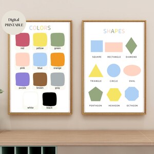 Educational Set of 8 Posters Colourful Classroom Decor Bundle Toddler ...