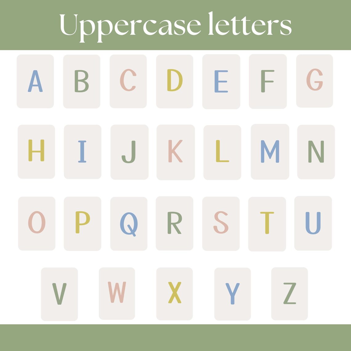 Alphabet Flashcards - Minimalist ABC Learning Cards, Homeschool ...