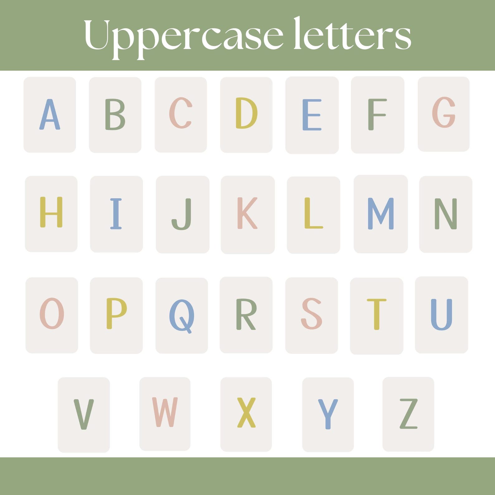 Alphabet Flashcards - Minimalist ABC Learning Cards, Homeschool ...