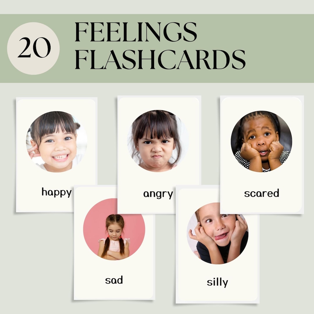 Montessori Feelings Flashcards for Kids: Social-emotional Learning ...