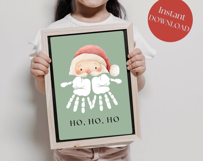 Santa Handprint Art, Christmas Xmas Craft for Kids, Printable Christmas ...