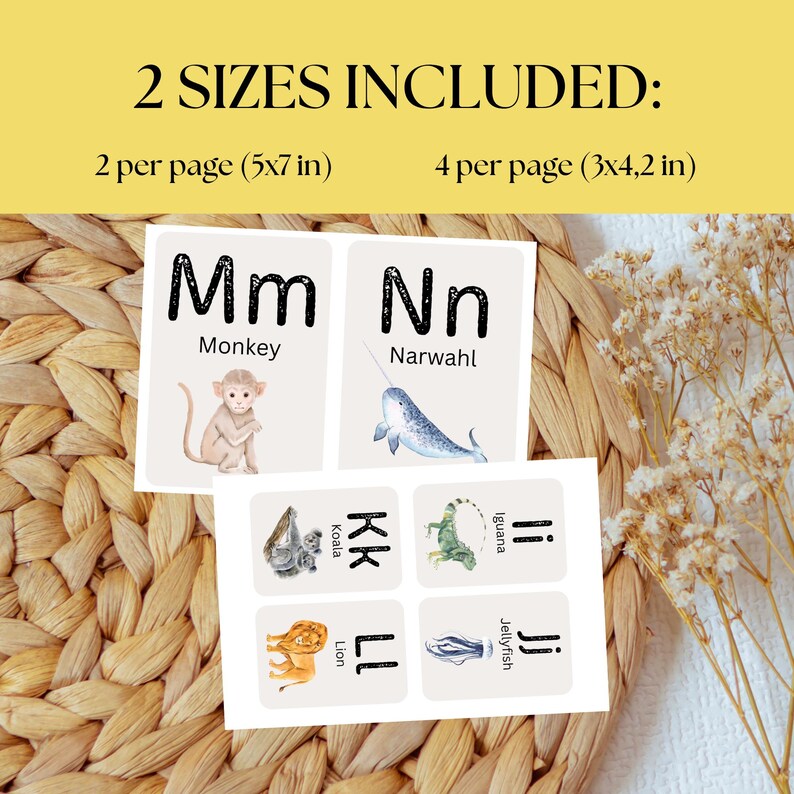 Animal Alphabet Flashcards - Printable ABC Flash Cards Homeschool ...