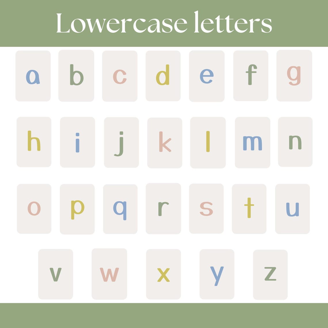 Alphabet Flashcards - Minimalist ABC Learning Cards, Homeschool ...
