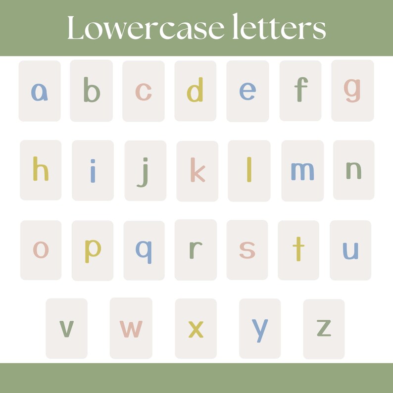 Alphabet Flashcards - Minimalist ABC Learning Cards, Homeschool ...