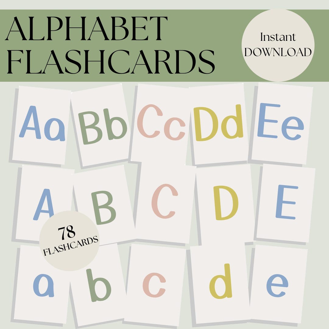 ABC Flashcards for Toddlers Printable Alphabet Learning Cards A to Z ...