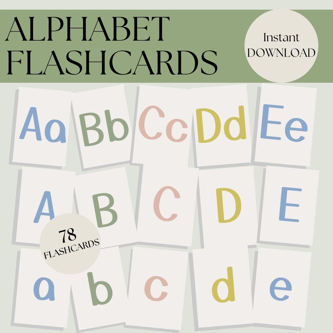 Alphabet Flashcards - Minimalist ABC Learning Cards, Homeschool ...