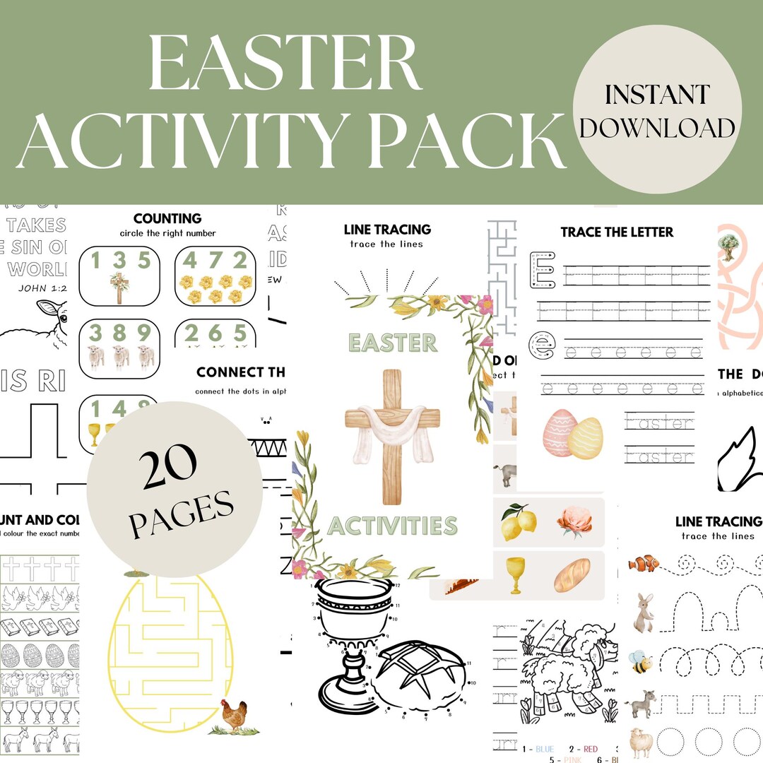 Christian Easter Activities Kids Bundle With Bible Colouring Pages ...