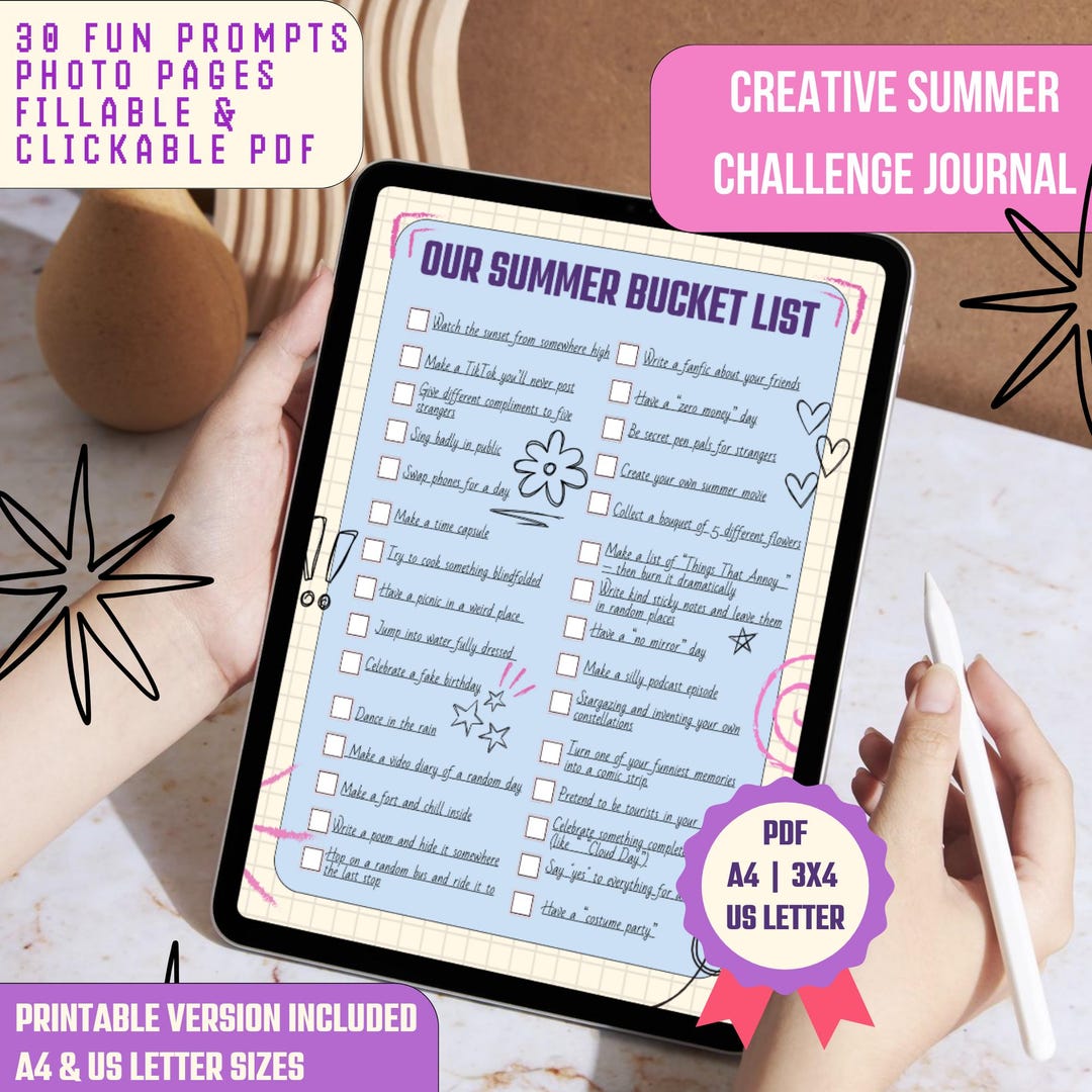 Summer Boredom Buster, Checklist Printable & Digital, Home Summer Ideas ...