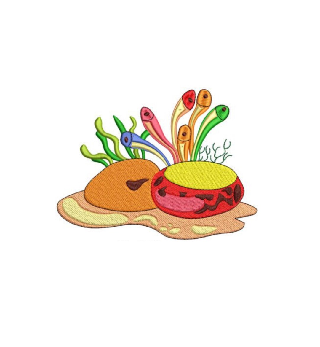 Marine Coral Reef Embroidery Design,colorful Sea Coral Embroidery File ...