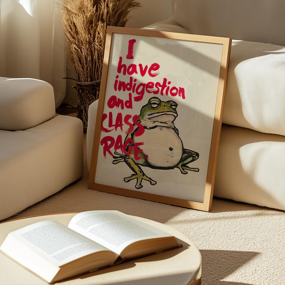 Bloated Frog - Digital Poster | Funny Frog Art, Quirky Wall Art ...