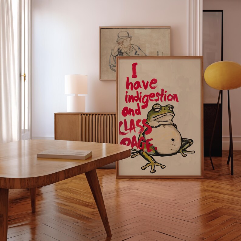 Bloated Frog - Digital Poster | Funny Frog Art, Quirky Wall Art ...