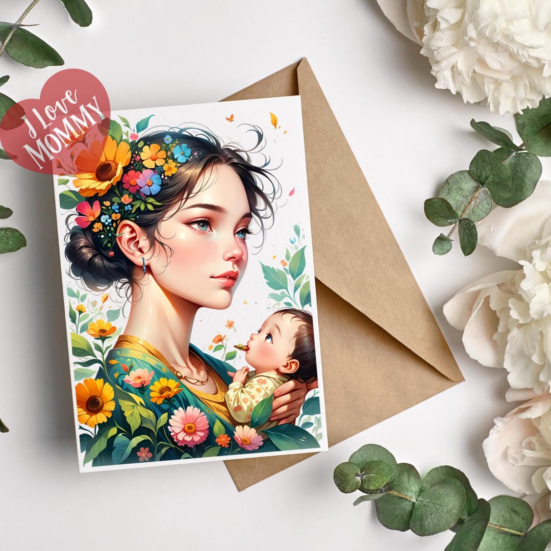 Printable Mothers Day Clipart, Watercolor Paint Art, Mothers Love Card ...