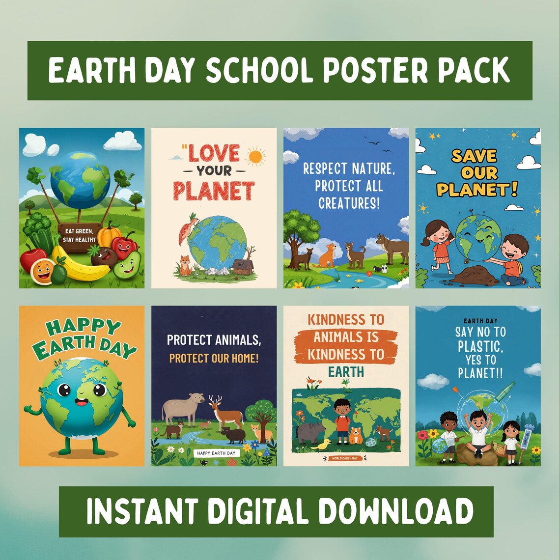 8 Earth Day Posters for Schools – Eco-friendly Bulletin Board Decor ...