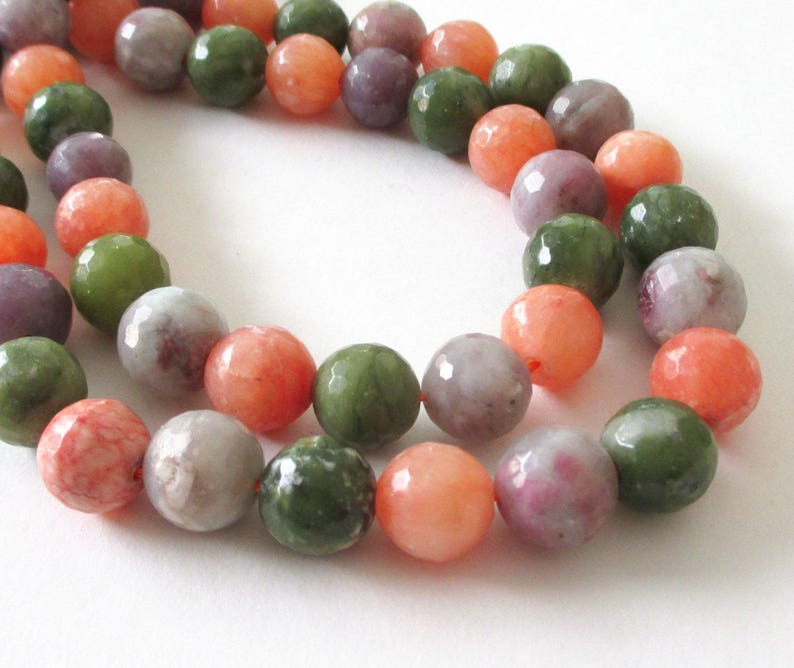 Select Assorted Color Mix Color Faceted Round Beads Agate | Etsy