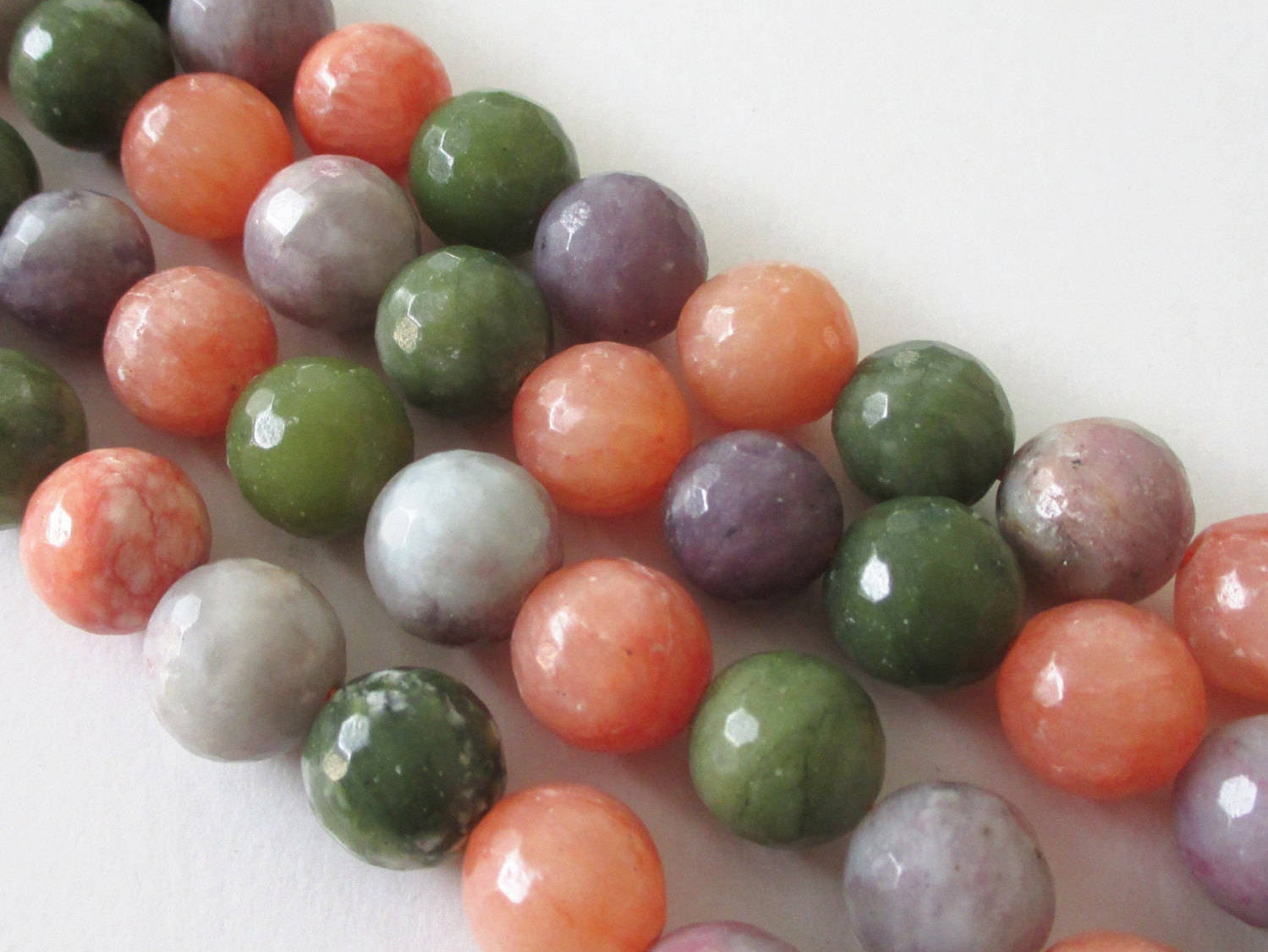 Select Assorted Color Mix Color Faceted Round Beads Agate | Etsy