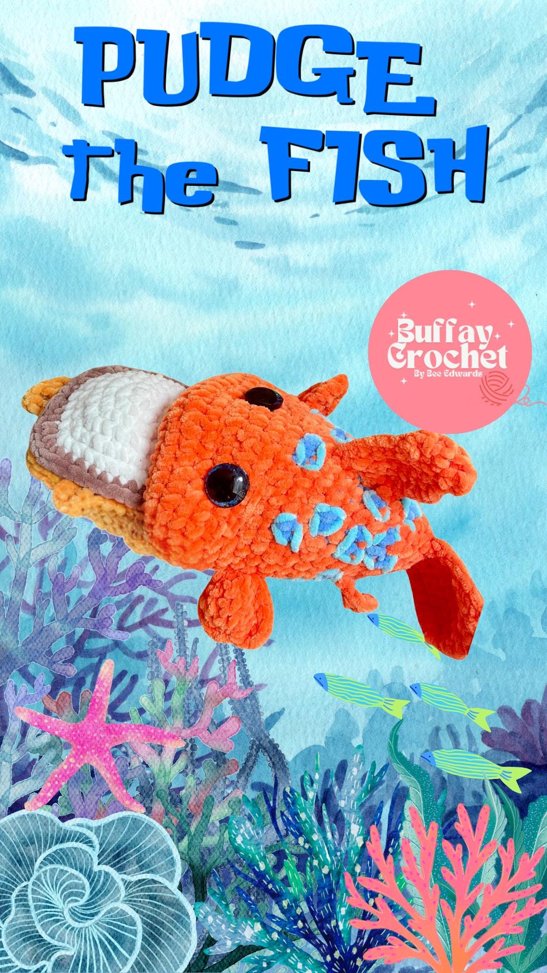 Pudge the Fish - PDF Crochet Pattern - Intermediate - Etsy