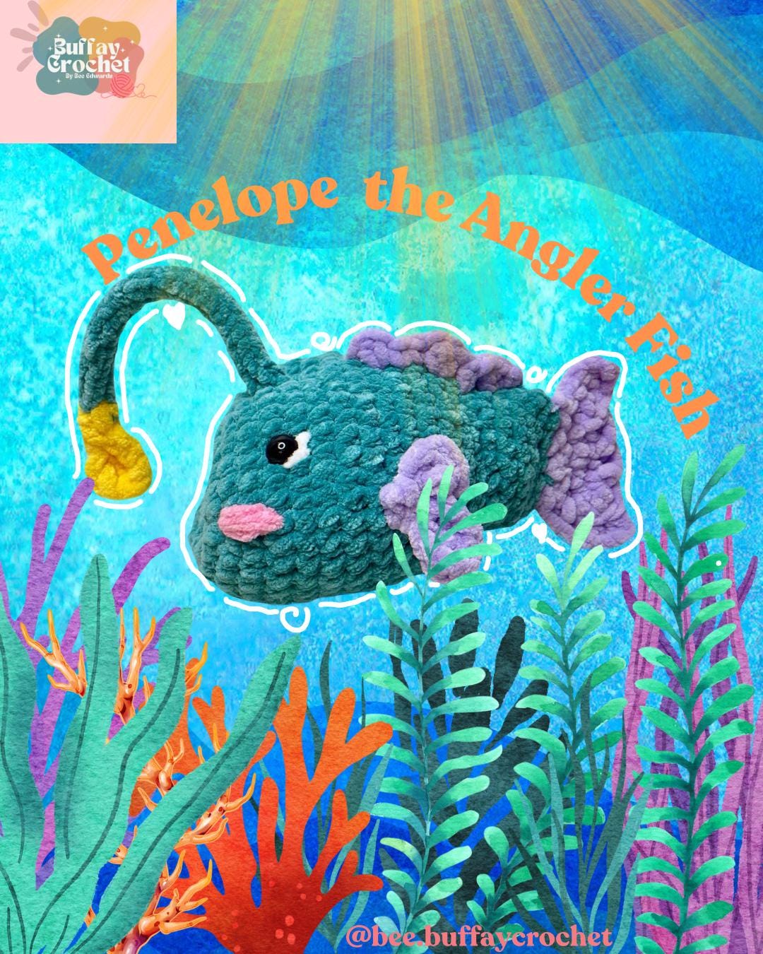 Penelope the Angler Fish Crochet Pattern PDF Download - Etsy