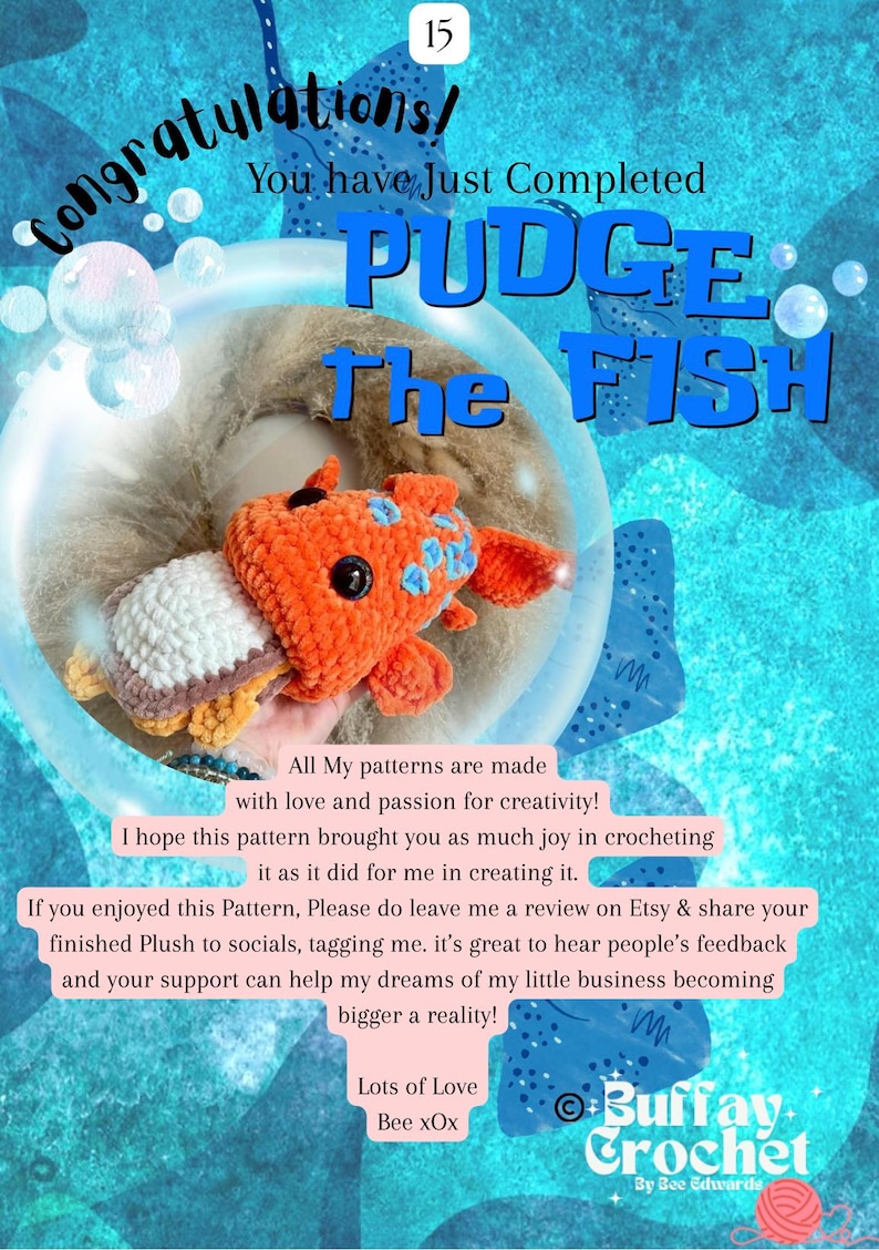 Pudge the Fish - PDF Crochet Pattern - Intermediate - Etsy