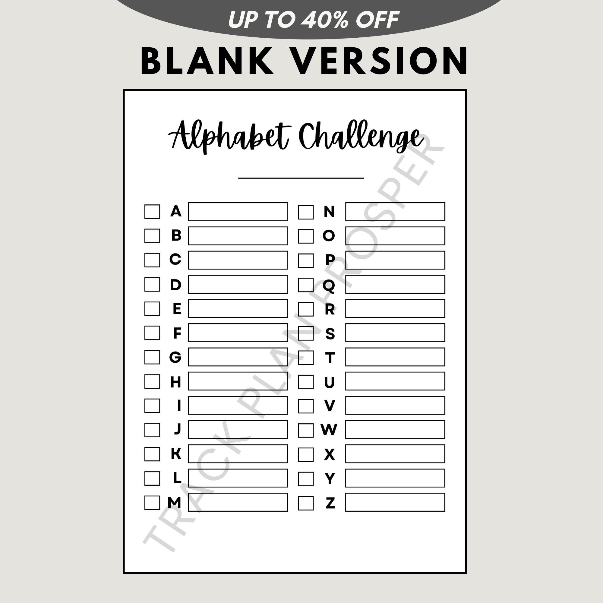 Alphabet Challenge Game - Sentence Completion Activity - A-Z Letter ...