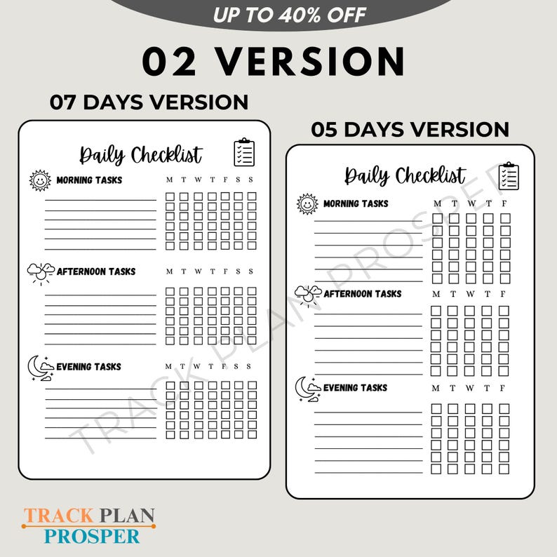 Kids Daily Checklist Printable | Morning & Evening Routine Chart ...