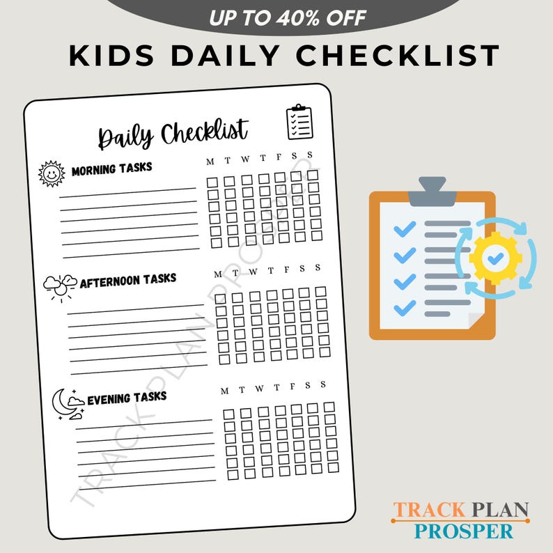 Kids Daily Checklist Printable | Morning & Evening Routine Chart ...