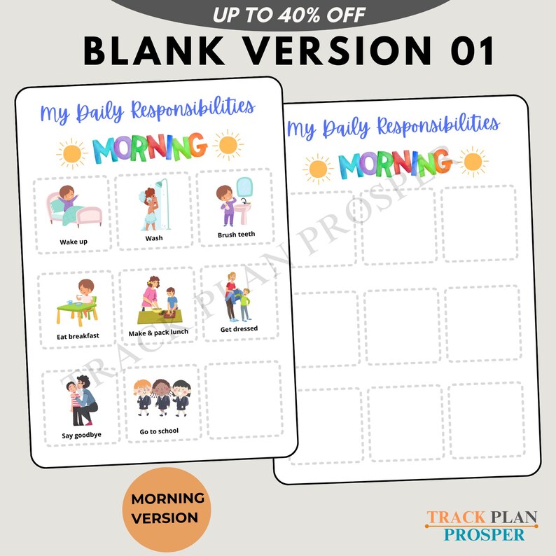 Kids Daily Responsibilities Chart - Printable Chore Chart Kids ...