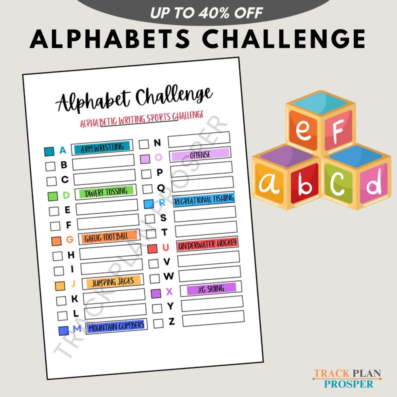 Alphabet Challenge Game - Sentence Completion Activity - A-Z Letter ...