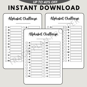 Alphabet Challenge Game - Sentence Completion Activity - A-Z Letter ...
