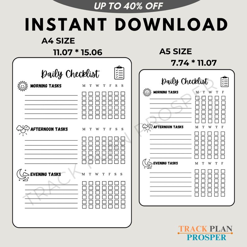 Kids Daily Checklist Printable | Morning & Evening Routine Chart ...