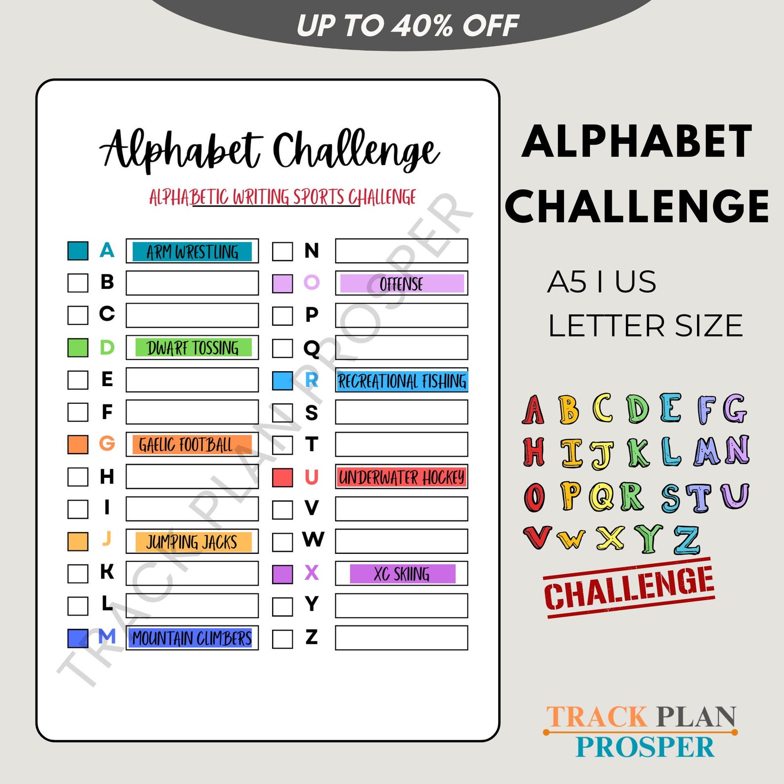 Alphabet Challenge Game - Sentence Completion Activity - A-Z Letter ...