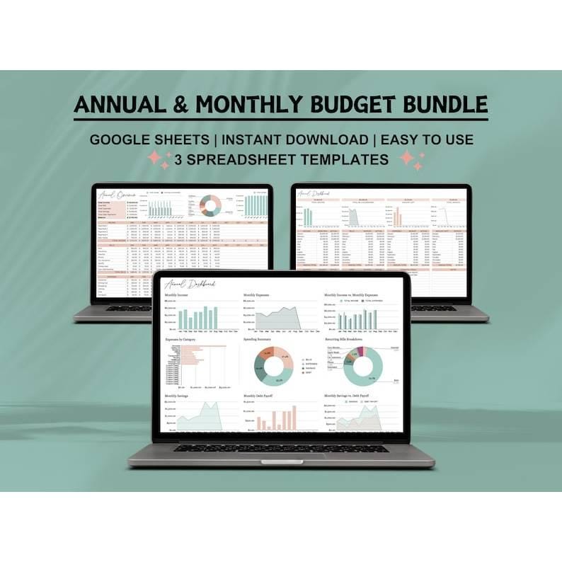 Minimalist Budget Spreadsheet | Monthly Planner & Savings Tracker ...