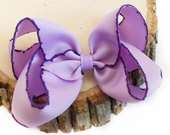 Purple hair bow | Etsy