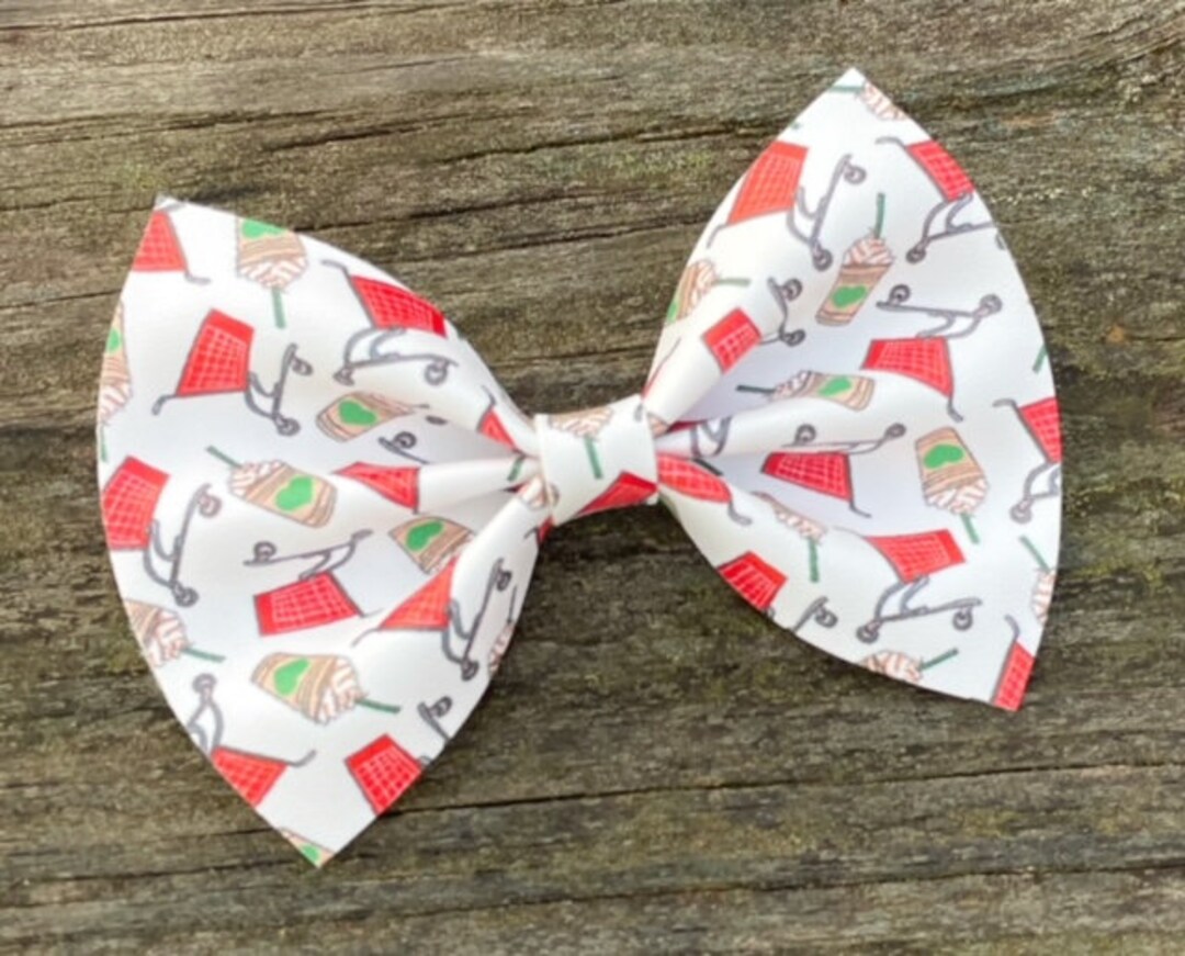 Coffee and Shopping Hair Bow, Mama's Girl Hair Bow, Leather Bows ...