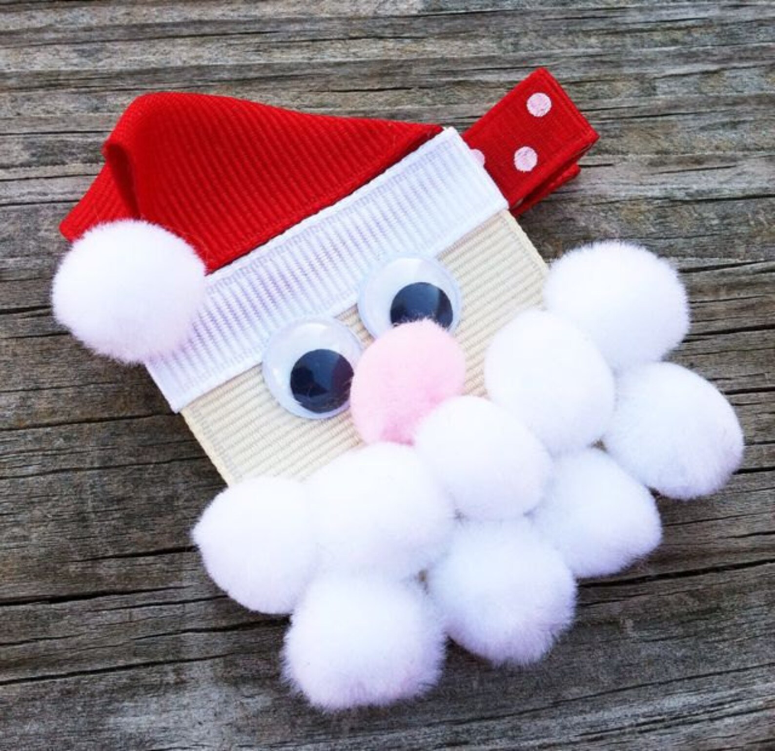 Santa Hair Clip Christmas Hair Clip Holiday Hair Bow Santa - Etsy