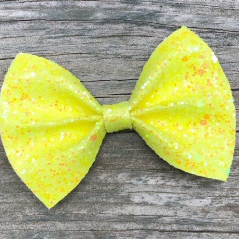 Neon Yellow Bow - Etsy