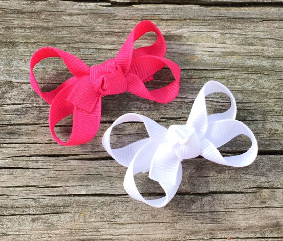 YOU PICK 5 Mini Boutique Hair Bows, Baby Snap Clip Bows, Baby Hair Bows ...