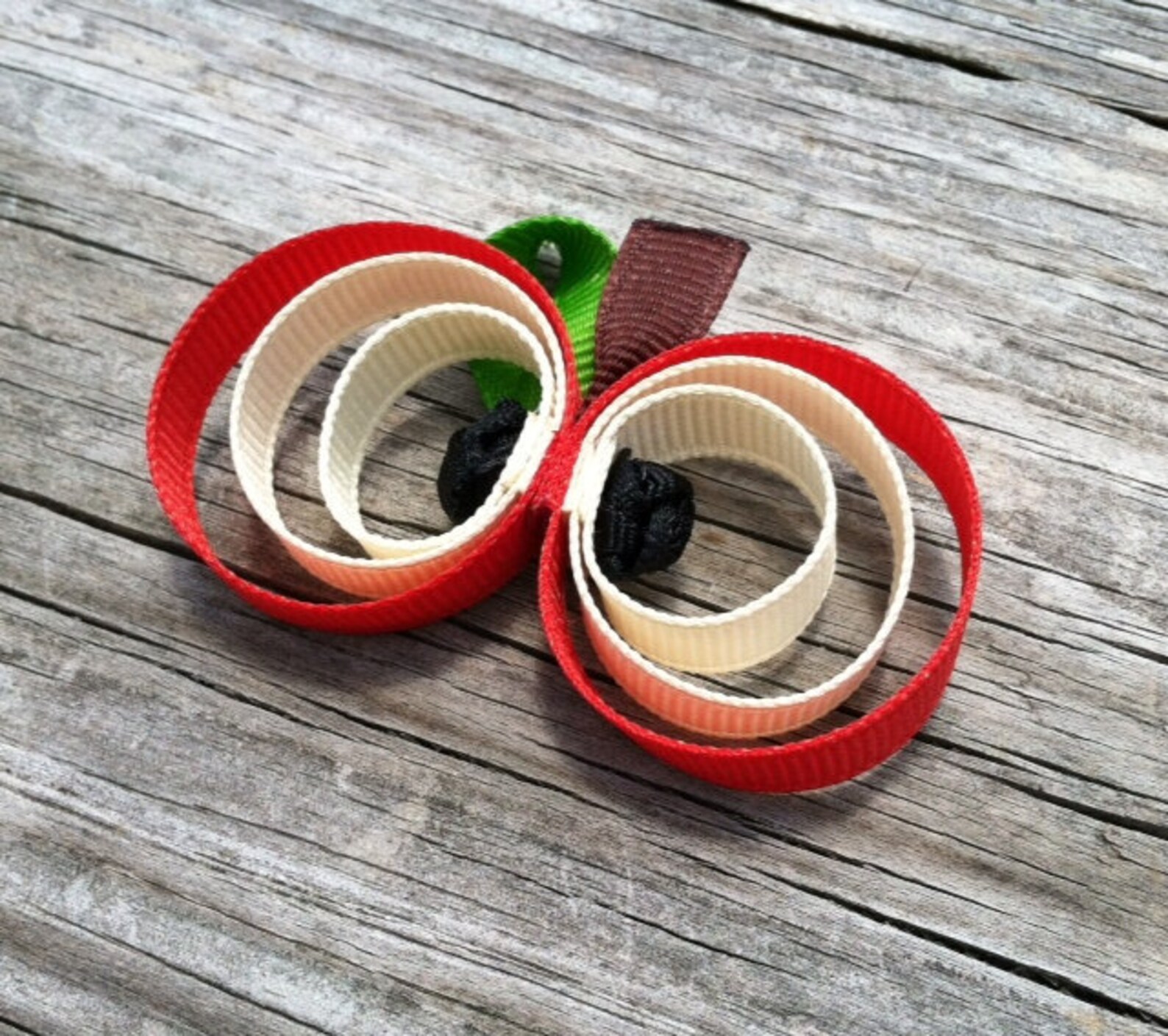Apple Ribbon Sculpture Hair Clip Apple Hair Clip Toddler | Etsy