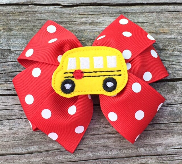 School Bus Hair Bow Back to School Bows Toddler Hair Bow | Etsy