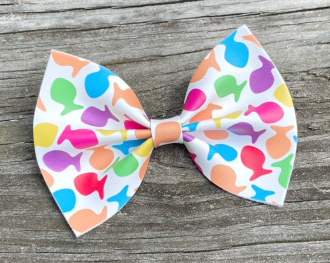 Goldfish Hair Bow, Rainbow Fish Bow, Colorful Goldfish Hair Bow ...