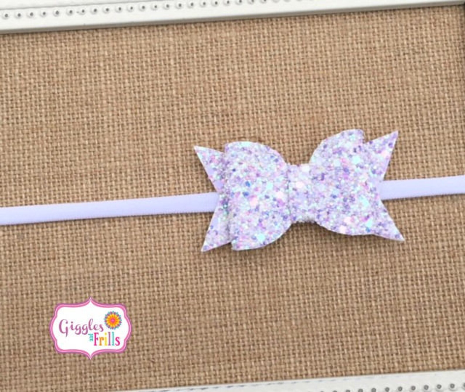 Glitter Bow Headband Lavender Glitter Headband Baby Bow | Etsy